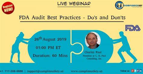 FDA Audit Best Practices Do S And Don Ts Tickets By Lakshminarayna Monday August 26 2019