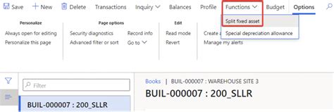 Utilizing The Split Fixed Asset Function In Microsoft Dynamics