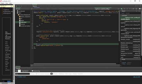 the node js debugger