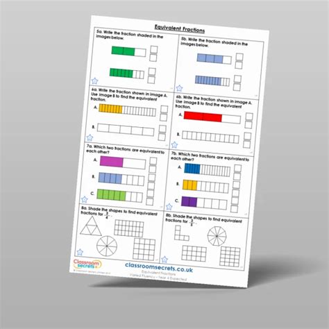 Year 4 Recognise Equivalent Fractions Varied Fluency Resource Classroom Secrets