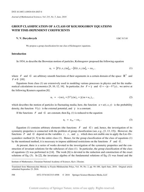Group Classification Of A Class Of Kolmogorov Equations With Time Dependent Coefficients