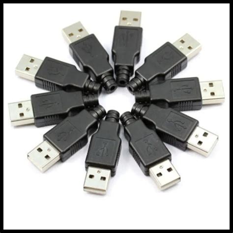 Pcs DIY USB Connector USB Male Plug Socket Adapter Connector With Plastic Cover USB Plug