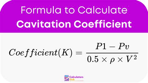 Cavitation Coefficient Calculator