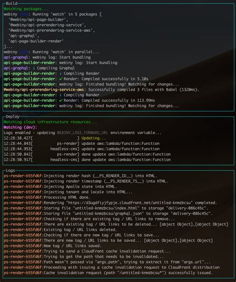 Watch Command Basics Core Development Concepts Webiny Docs