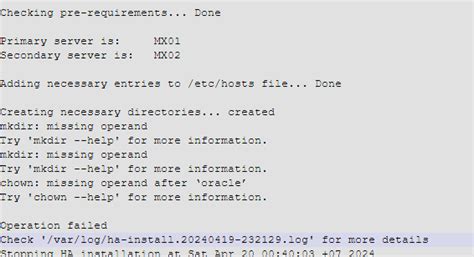 Mxha Creation Failed Error Mkdir Missing Operand Imperva Cyber Community