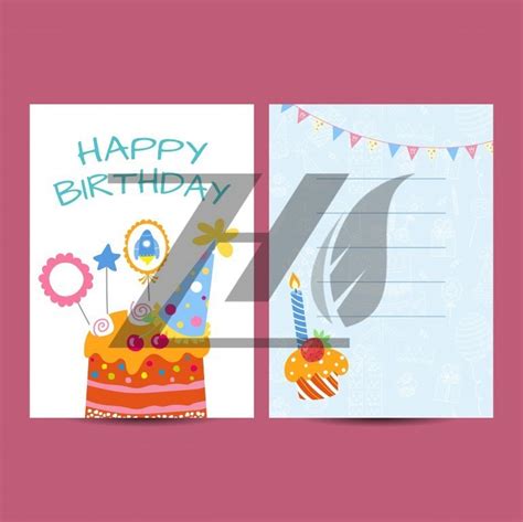 دانلود وکتور تصویر کارت پستال تولدت مبارک دانلود رایگان فایل لایه باز، Psd، وکتور، لوگو و موکاپ