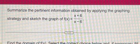 solved summarize the pertinent information obtained by