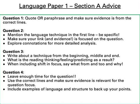 AQA Language Paper Advice Teaching Resources