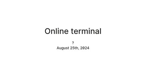 Online Terminal — Teletype