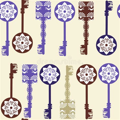 Old Keys Seamless Pattern And Seamless Pattern In Swatch Menu V Stock Vector Illustration Of