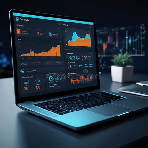 Digital Dashboard With Infographics And Statistical Reports Stock Illustration Illustration Of