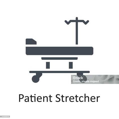 환자 들것 벡터 흰색 배경에 솔리드 아이콘 디자인 일러스트레이션 Eps 10 파일 간호사에 대한 스톡 벡터 아트 및 기타 이미지 간호사 건강 진단 건강관리와 의술