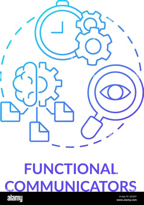 Functional Communicators Blue Gradient Concept Icon Stock Vector Image