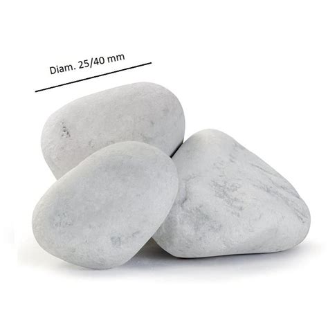 Ciottoli Marmo Bianco Carrara Sassi Decorativi Per Giardini 25 40 Mm Decorspaceit