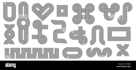 Zen Arch Geometric Lines Abstract Contemporary Shapes Set Modern Minimal Aesthetic Borders