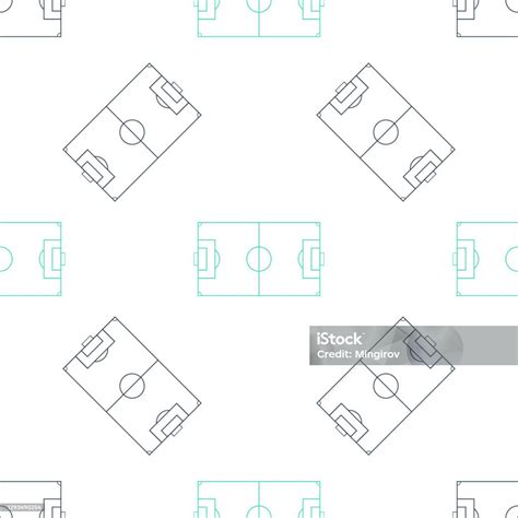 녹색 축구 장 또는 축구 장 아이콘 흰색 배경에 절연 원활한 패턴 벡터 코트 스포츠 경기장에 대한 스톡 벡터 아트 및 기타 이미지 코트 스포츠 경기장 라인아트 축구