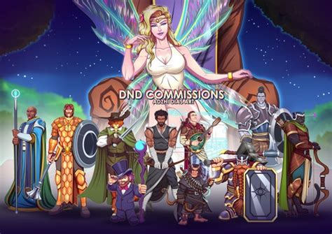 Custom Game Character Portrait RPG Character Design DnD Group Drawing
