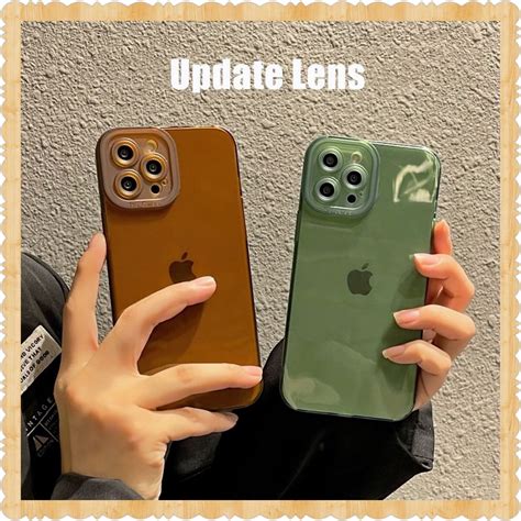 Jual Soft Case Iphone Clear Bening Tpu Pelindung Kamera Warna Solid Untuk Plus Pro Max