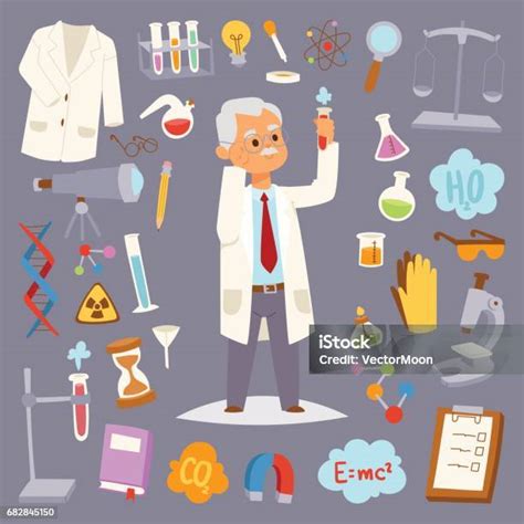 과학 남자 문자 교수 실험실 아이콘 벡터 일러스트 레이 션 과학자에 대한 스톡 벡터 아트 및 기타 이미지 과학자 아이콘 플라스크 Istock