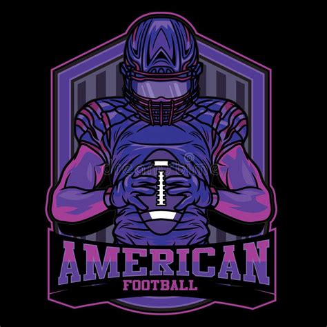 American Football Logo Mascot 01 Stock Vector Illustration Of Text