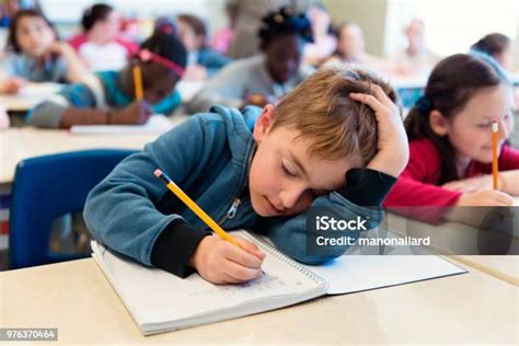 Potret Siswa Duduk Di Kelas Untuk Hari Pertama Di Sekolah Foto Stok Unduh Gambar Sekarang Istock