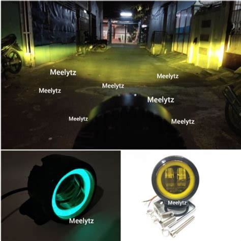 Jual Lampu Tembak Sorot Led Motor Cwl Mata Lensa D W Sinarkuning Shopee Indonesia