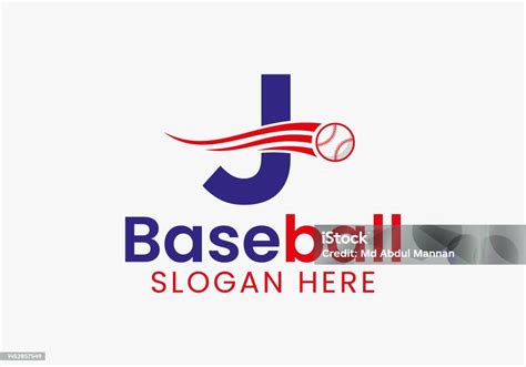 편지 J 야구 로고 개념 움직이는 야구 아이콘 템플릿 소프트볼 공에 대한 스톡 벡터 아트 및 기타 이미지 소프트볼 공 소프트볼 스포츠 벡터 Istock