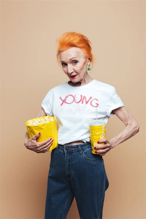 Mature Redhead Fashion Woman Standing Isolated Stock Photos Free Royalty Free Stock Photos