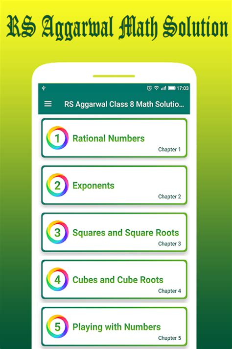 Rs Aggarwal Class 8 Math Solution Offline Apk For Android Download