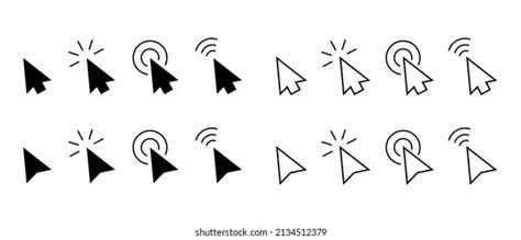 Click Cursor Icon Set Computer Mouse Stock Vector Royalty Free