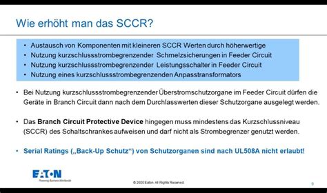 Bestimmung Des Panel Overall Short Circuit Current Ratings Sccr Nach