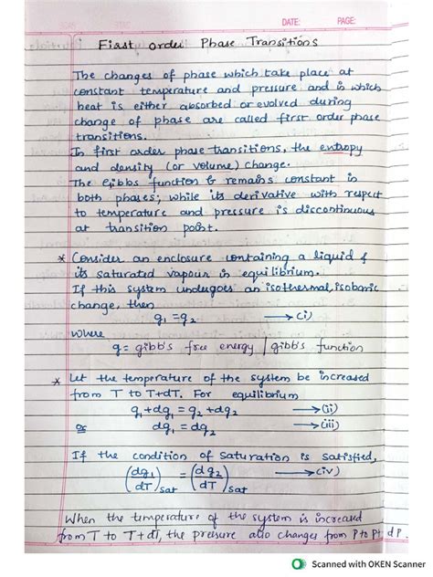 Thermodynamics Ii First Order Phase Transitions Pdf