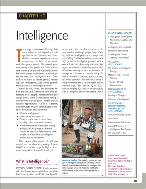 Intelligence Definition Assessment And Influences