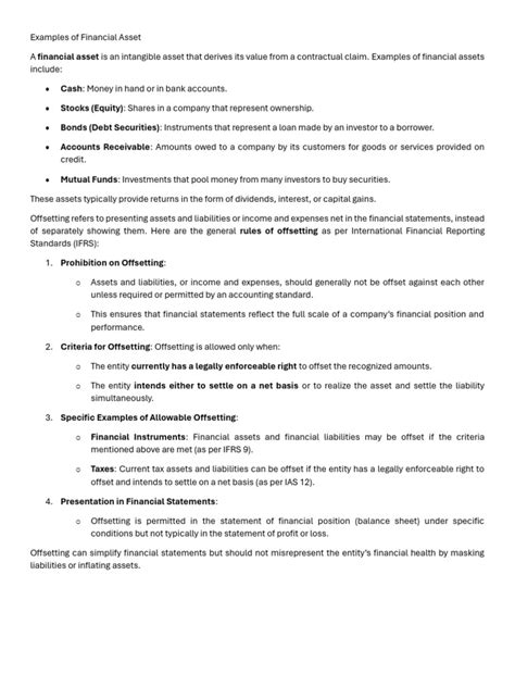 Financial Assets Pdf
