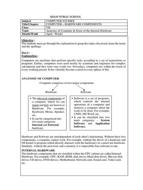 Components Of A Computer System 2 Pdf