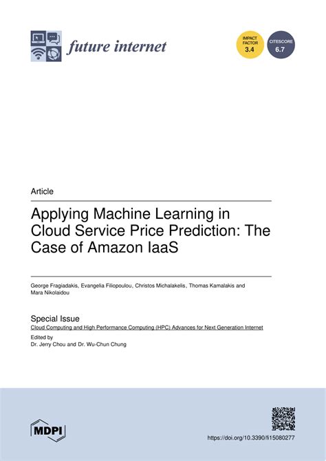 Pdf Applying Machine Learning In Cloud Service Price Prediction The