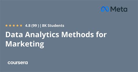 Data Analytics Methods For Marketing Coursya