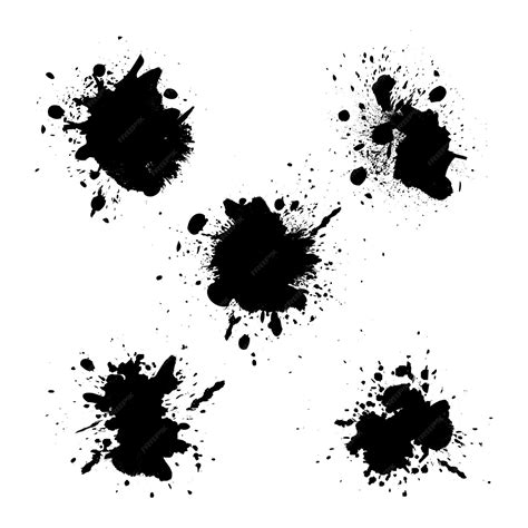손으로 그린 잉크 얼룩 요소 무료 벡터