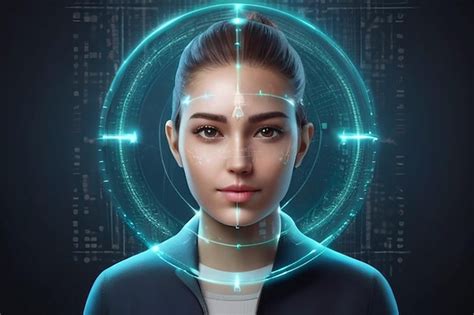 3d Face Recognition Illustration With Check Mark Concept Of Facial