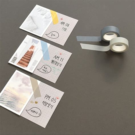 Monolike 컬러 그리드 인덱스카드 100매 35x5 캘리그라피 메모지 그림 엽서카드