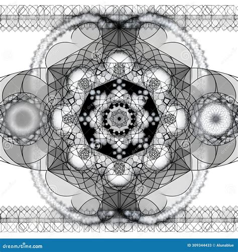 A Complex Fractal Pattern Resembling Sacred Geometry Stock Image