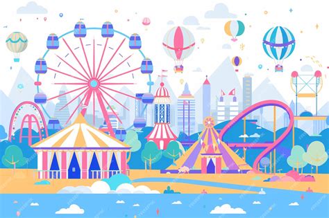 서커스 텐트 페리스 와 함께 카니발 배경 프리미엄 Ai 생성 벡터