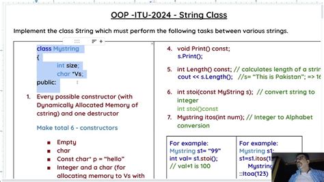 String Class Constructors Oop C Youtube