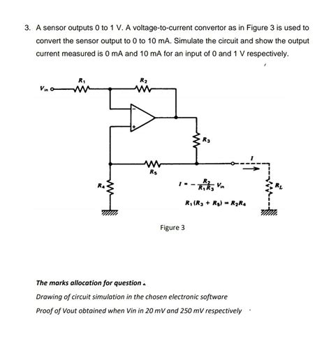 A Sensor Outputs To V A Voltage To Current Chegg
