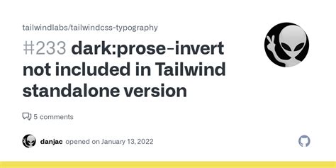 Darkprose Invert Not Included In Tailwind Standalone Version · Issue