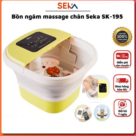 Máy Massage Chân Tự động Chậu Ngâm Chân Massage Bồn Ngâm Massage Chân Seka Sk195 Gấp Gọn Con