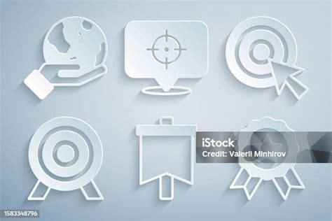 깃발 화살표 메달 및 지구 지구 아이콘을 들고 있는 손으로 대상을 설정합니다 벡터 3위에 대한 스톡 벡터 아트 및 기타 이미지 3위 3차원 형태 개념 Istock