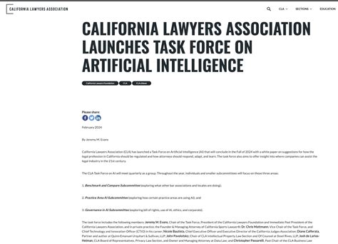 Dr Mattmann Is Appointed Vice Chair Of The California Lawyers Association Ai Task Force Dr
