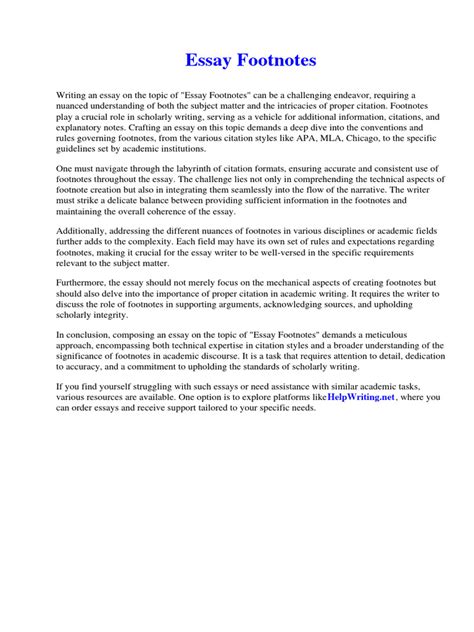 Essay Footnotes Pdf Chemical Reactions Chemistry