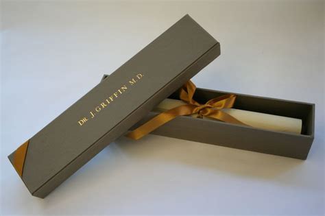 Elegant Presentation Scroll Case With Gold Lettering